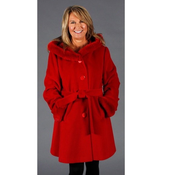 A.J. Ugent Furs | Jackets & Coats | Red Cashmere And Angora Wool Parka ...